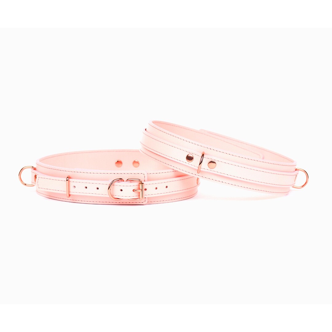 Handmade Light Pink Leather Custom Thigh Cuffs 792 Color Variations ...