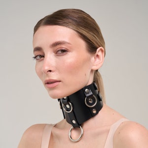 Premium Leather Custom Locking Posture Collar With 4 O-rings ( 792 ...