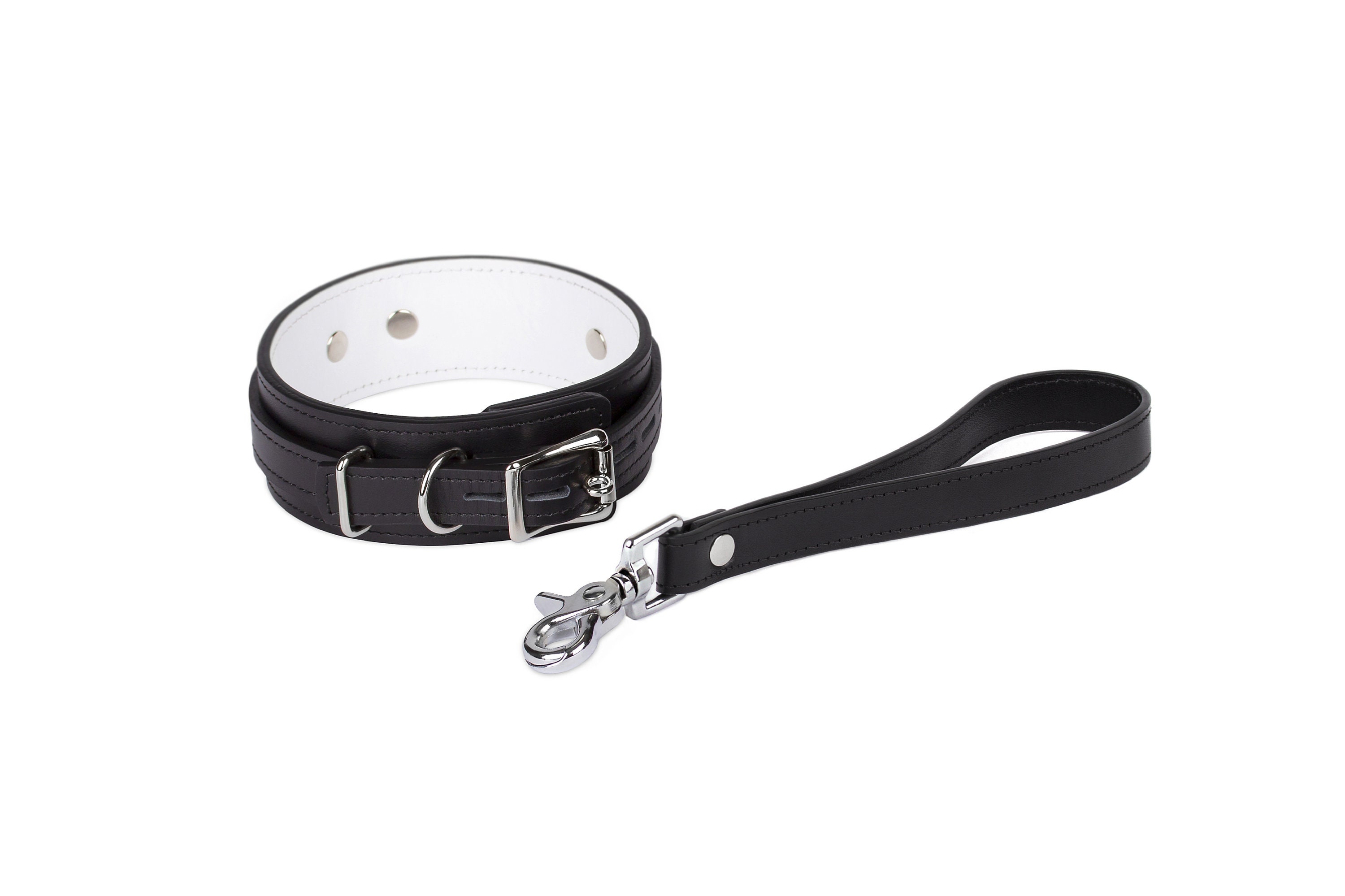 Handmade Black-pink Leather Custom Locking Choker Collar (792 Color ...