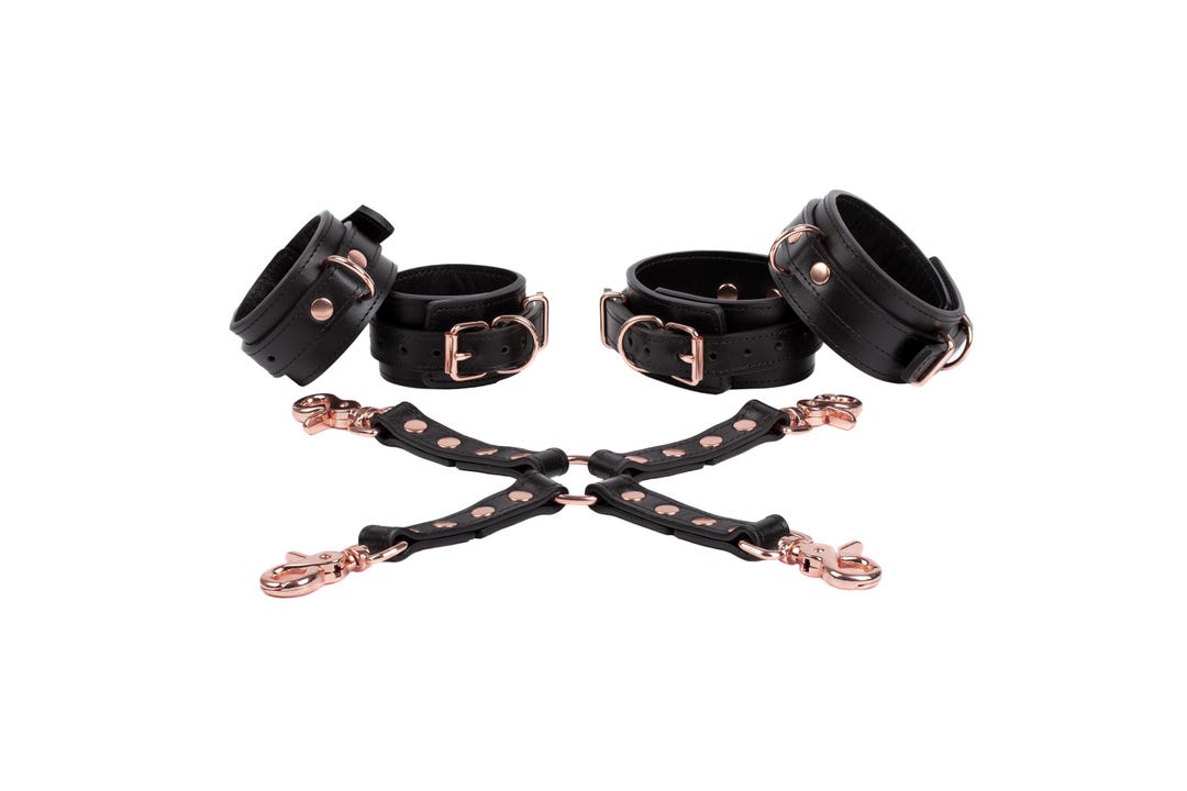 BDSM Bondage Leather Restraints Hogtie Set Hand & Ankle Cuffs (792 ...