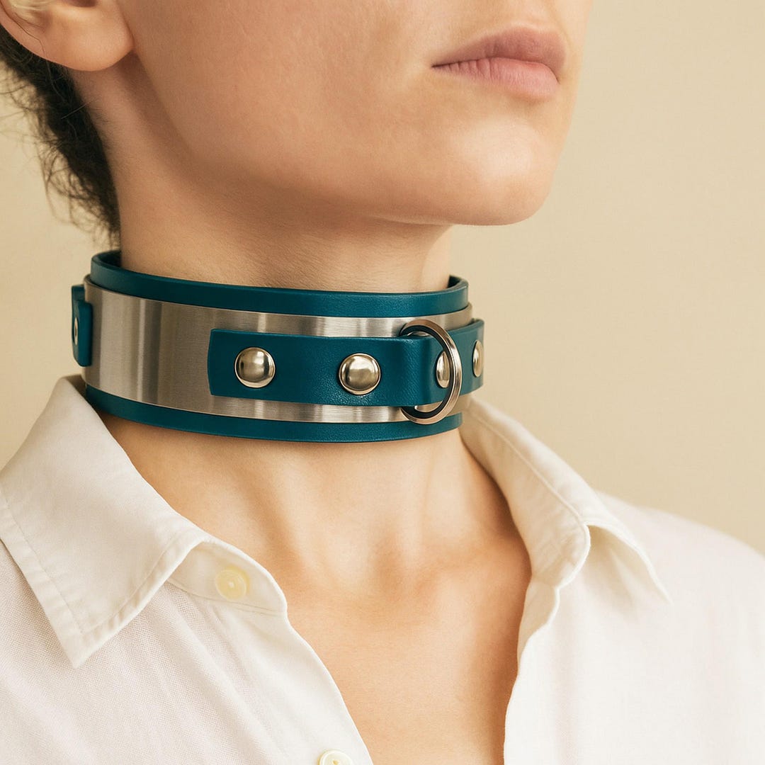 Custom Premium Leather & Metal Collar “nelli” – 12 Leather Color ...