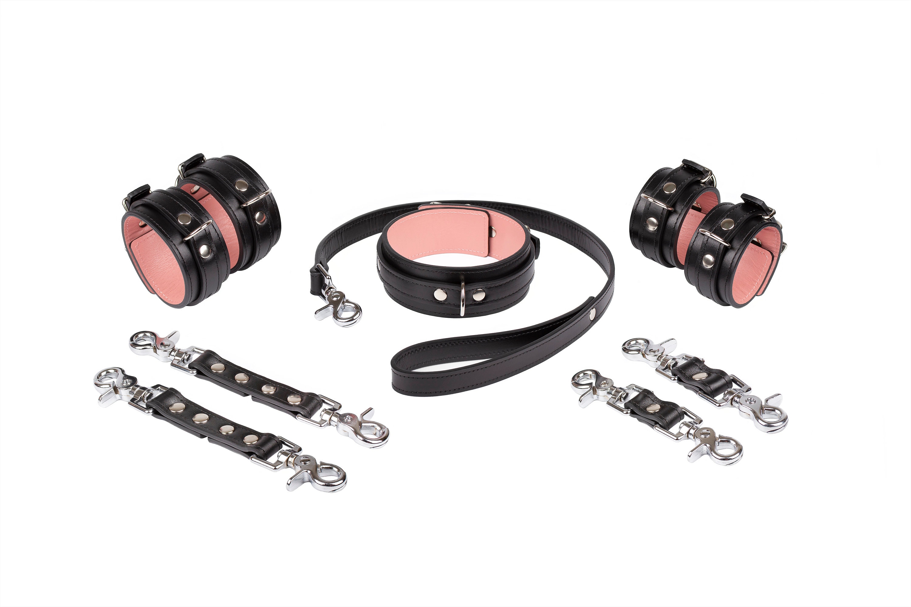Locking Black Leather Ankle Cuffs With Custom Sizing (792 Color ...
