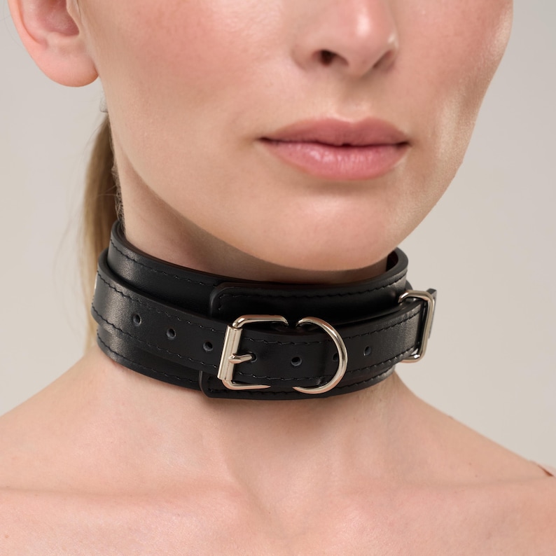 Handmade Custom Premium Leather Choker Collar With Silver High-quality ...