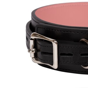 Handmade Black-pink Leather Custom Locking Choker Collar 132 - Etsy