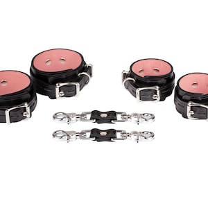 Handmade Black-pink Leather Custom Locking Choker Collar (792 Color ...