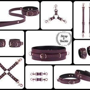 Custom BDSM Restraints Black-red Leather Handcuffs for Men & Women (792 ...
