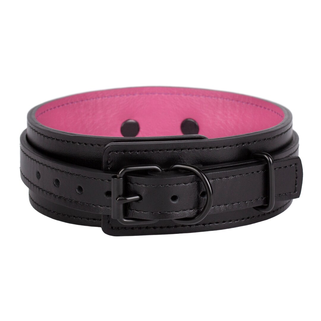 Made to Size Custom Black Natural Leather Sub Collar for Man and Women ...