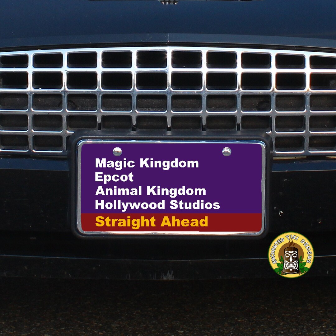Walt Disney World Road Sign Inspired Front License Plate-4 Parks - Etsy