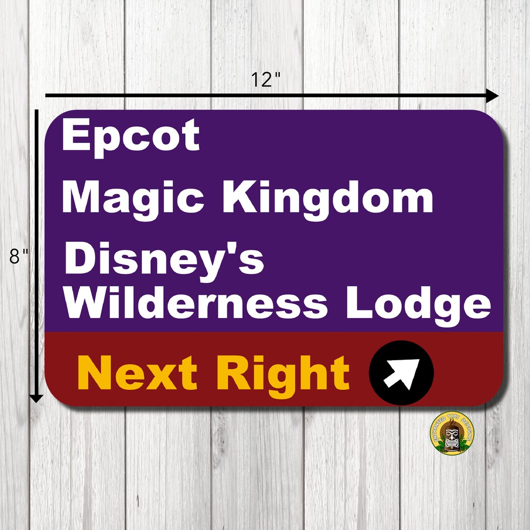 TIN Signno Frame Epcot-magic Kingdom-wilderness Lodge Road Sign - Etsy