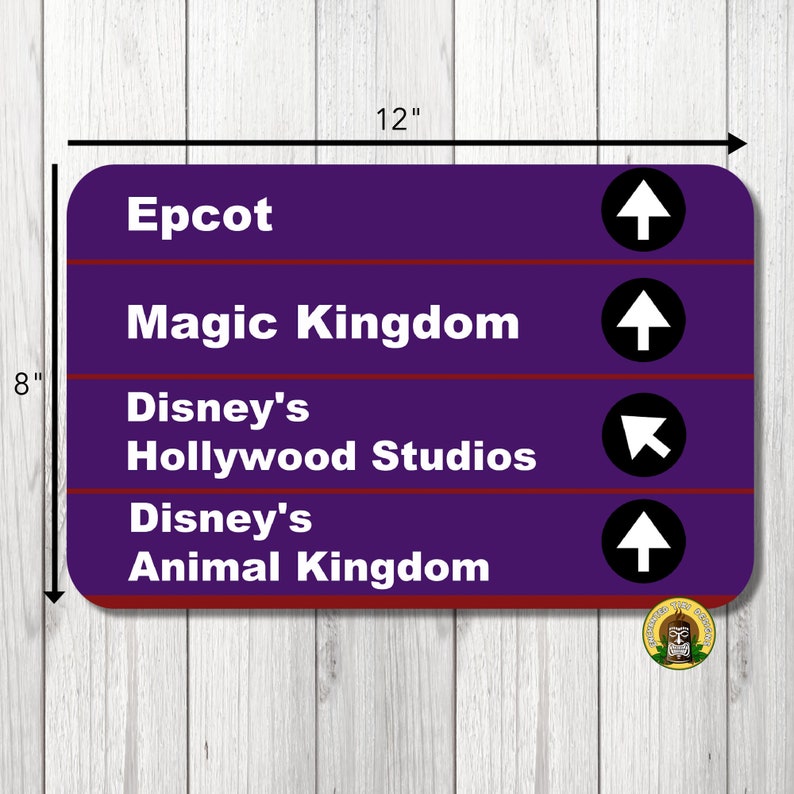 TIN Signno Frame Walt Disney World Road Sign Epcot, Magic Kingdom ...