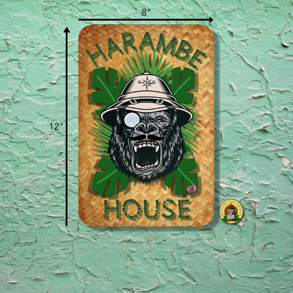 TIN SIGNNo frame Harambe House Sign | Etsy