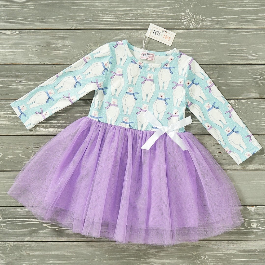 Pete & Lucy Childrens Polar Paws Tulle Dress - Etsy