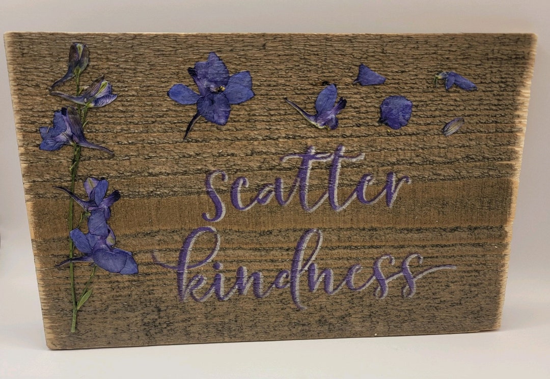 Beautiful Pressed Flower Stenciled Sign - Etsy