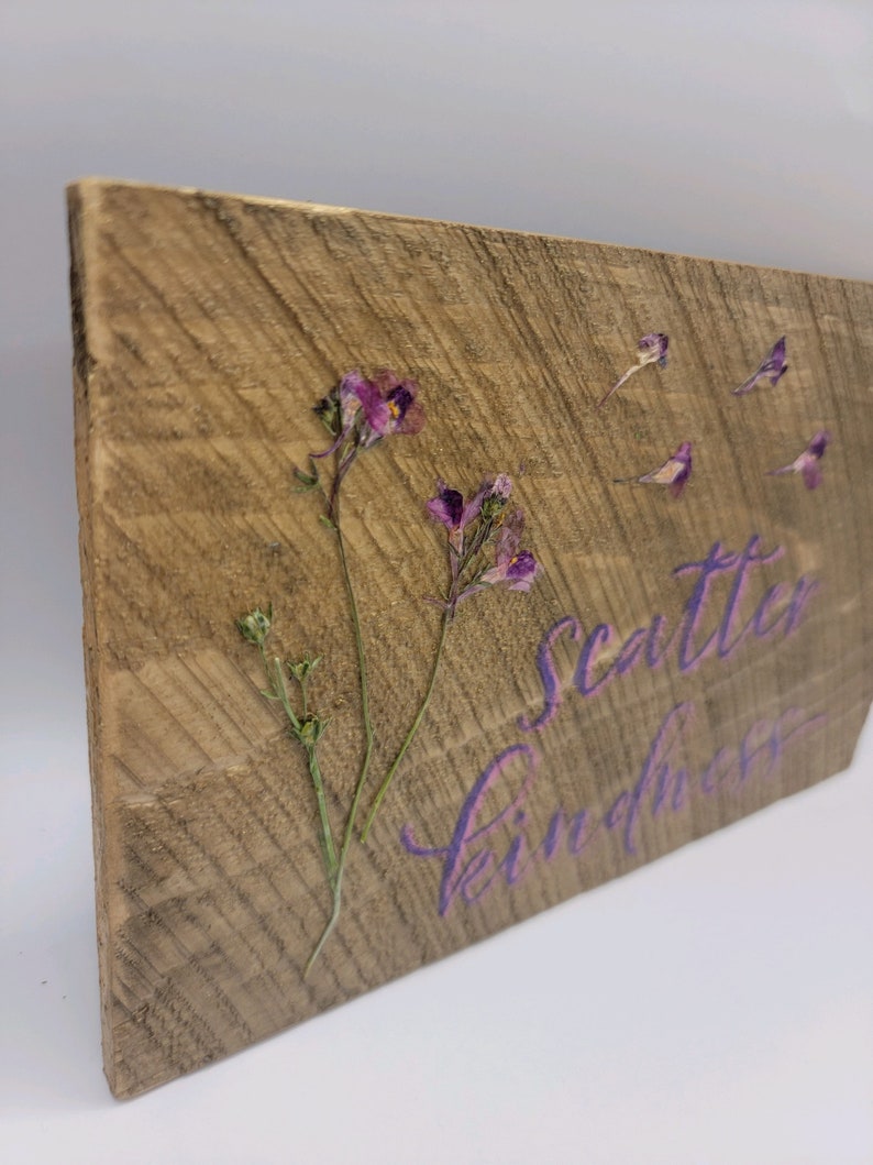 Beautiful Pressed Flower Stenciled Sign - Etsy