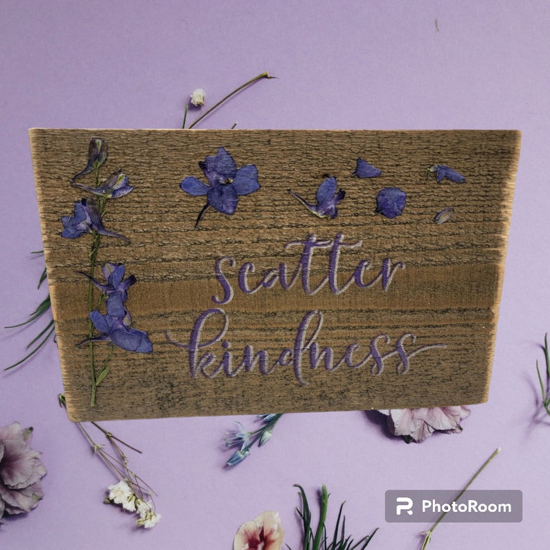 Beautiful Pressed Flower Stenciled Sign - Etsy