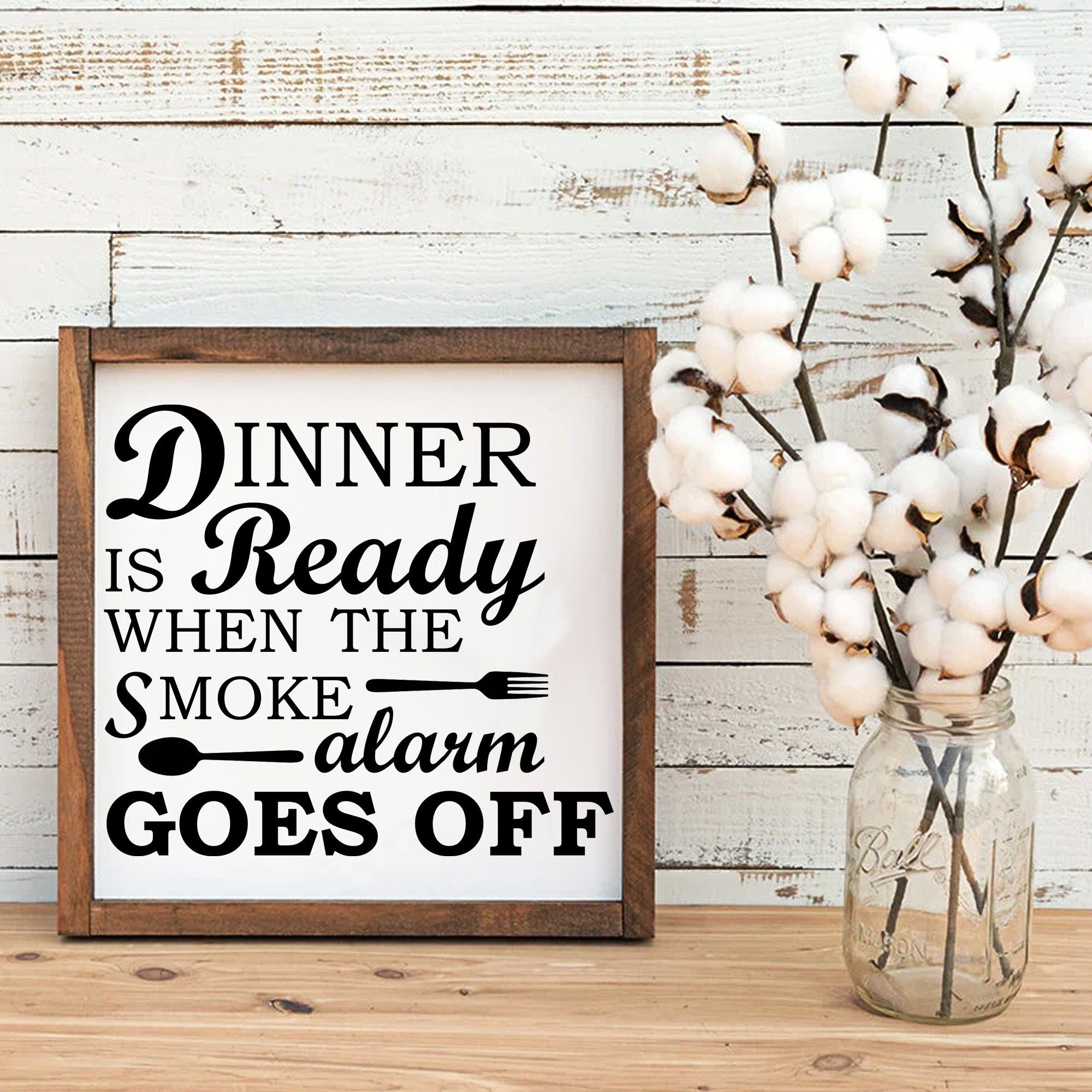 Funny Kitchen SVG Dinner is Ready When the Smoke Alarm Goes - Etsy