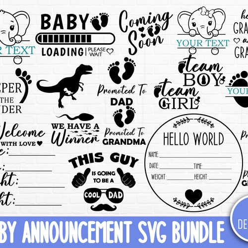 Baby Announcement Svg Baby Stat Sign Svg Hello World Svg - Etsy