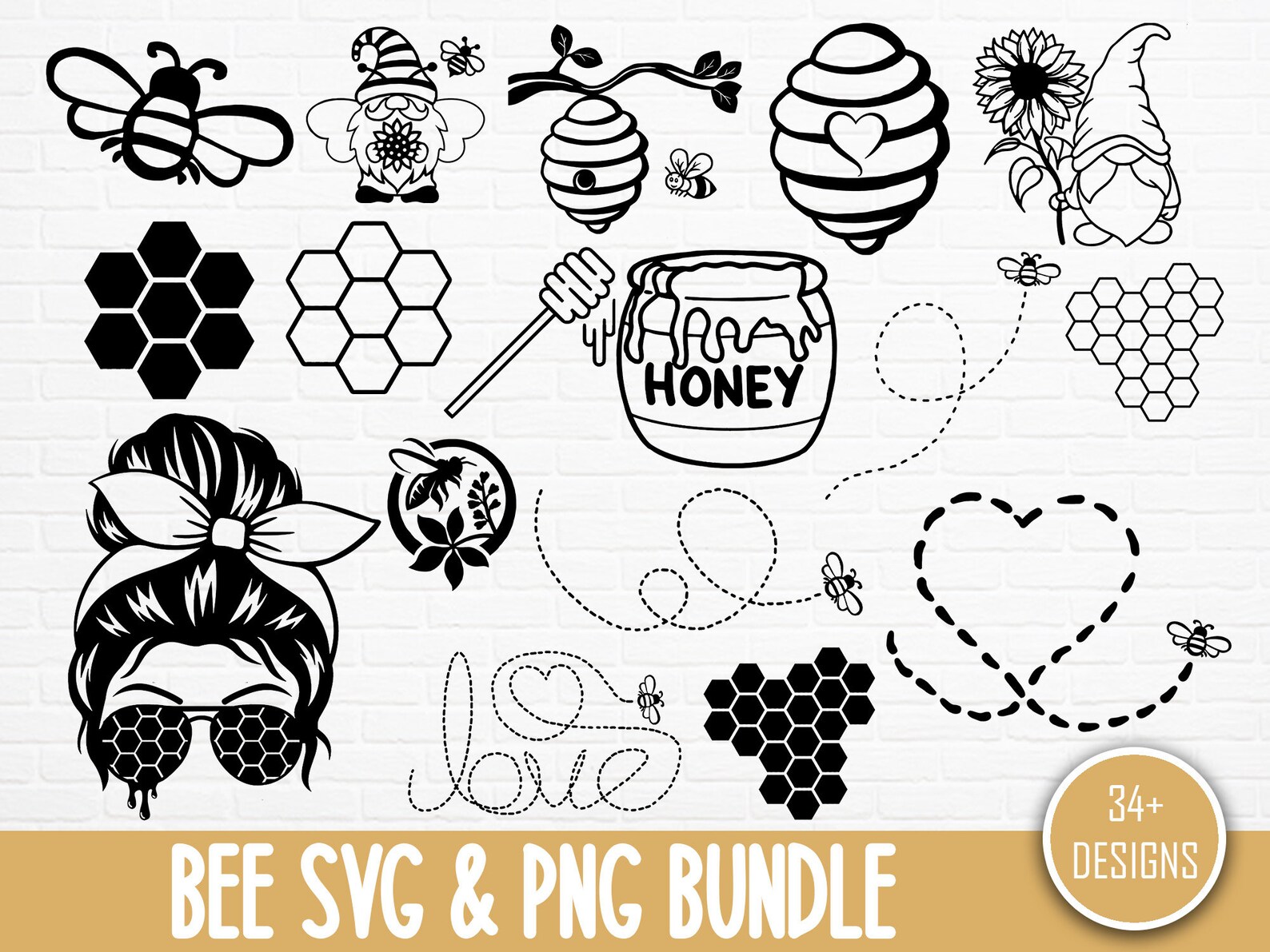 Bee SVG Bundle Bee SVG Hand Lettered Bee Kind SVG Bee Happy - Etsy