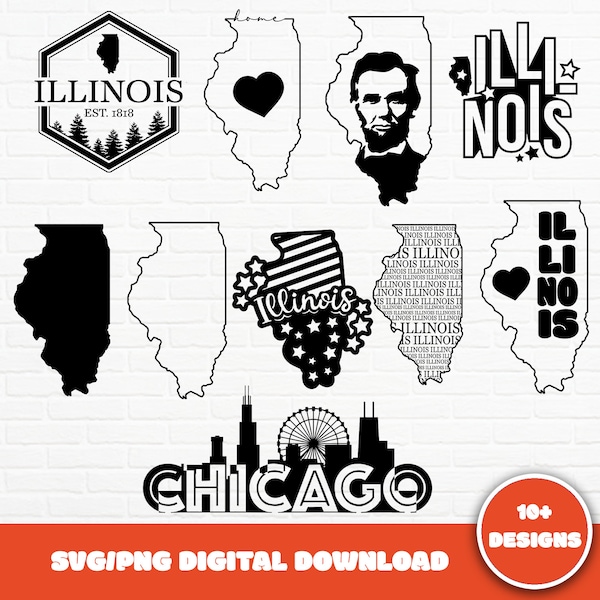 Illinois Outline Svg - Etsy