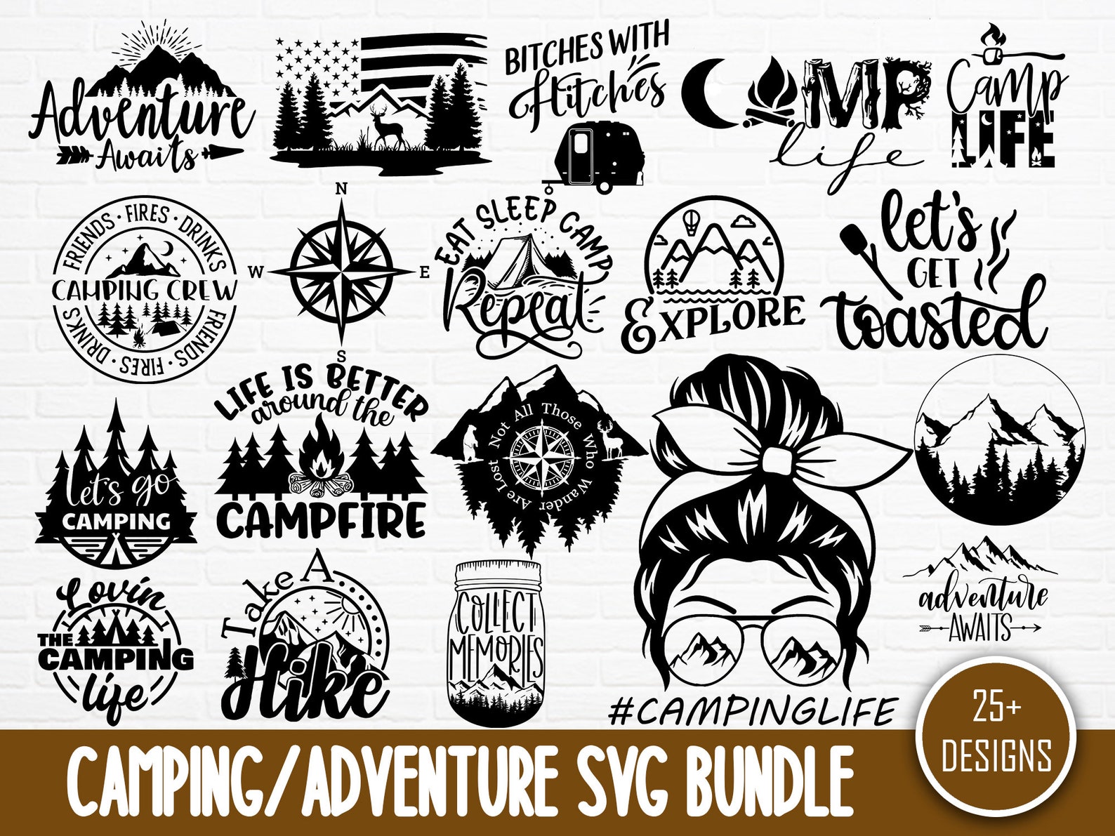 Adventure SVG Bundle Camping SVG Bundle Hand Lettered Happy - Etsy Canada