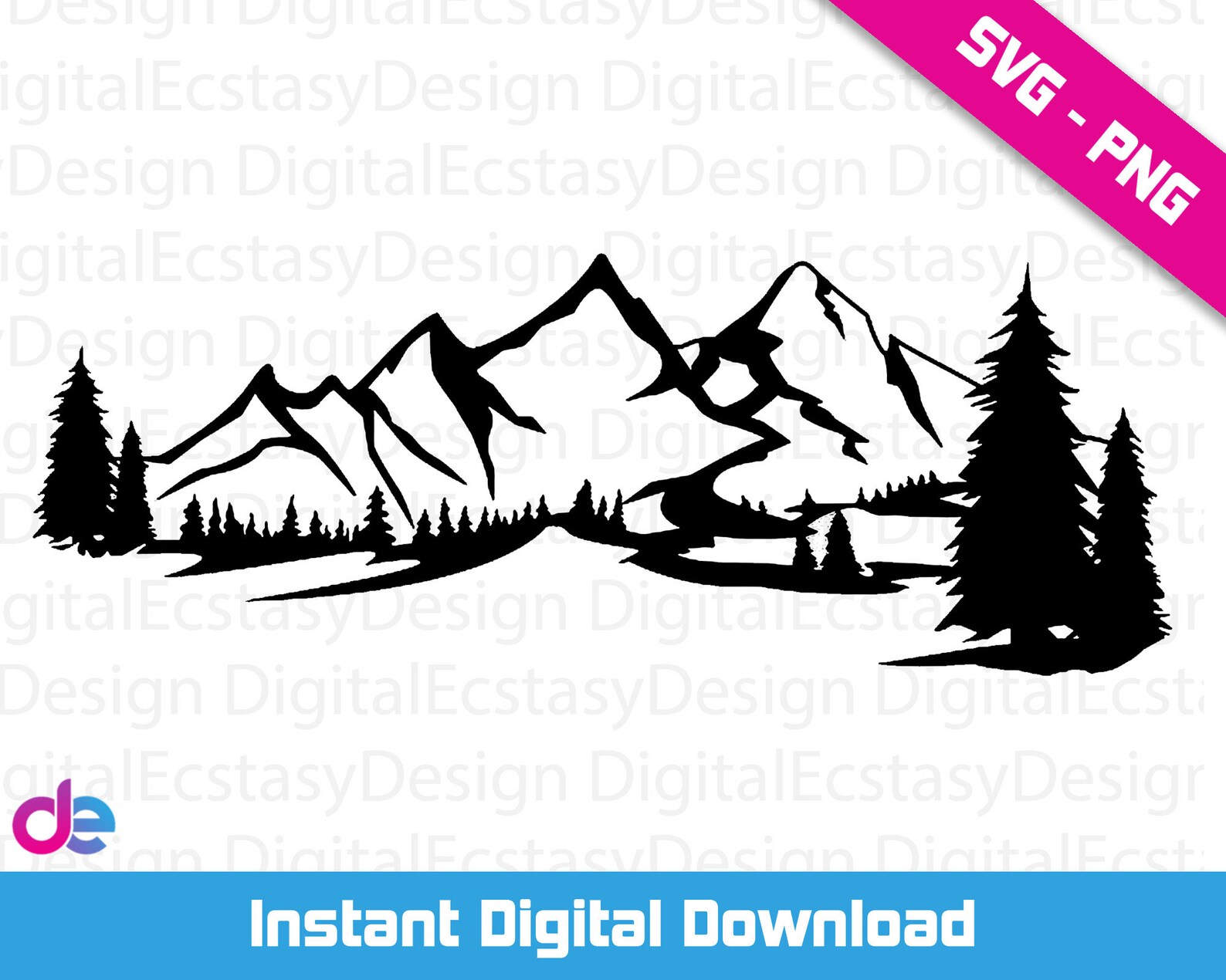 Mountain SVG Bundle Hand Drawn Geometric Mountain SVG - Etsy