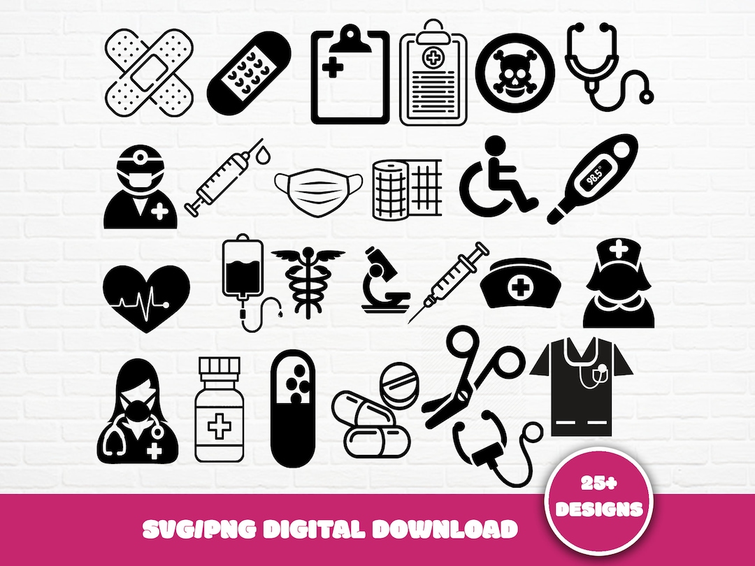 Nurse Icons SVG Bundle, Nurse SVG, Nurse Quotes SVG, Doctor Svg, Nurse ...