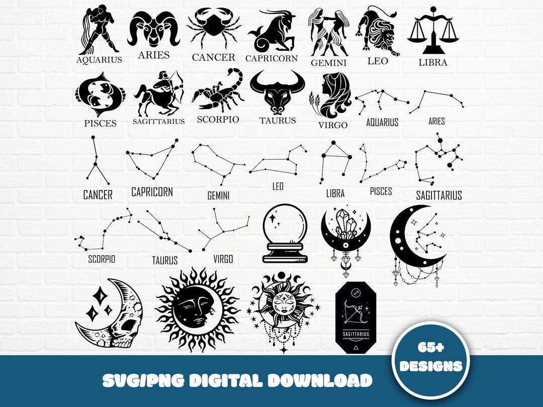 Zodiac SVG Bundle, Horoscope SVG, Astrology SVG, Birth Sign Svg ...