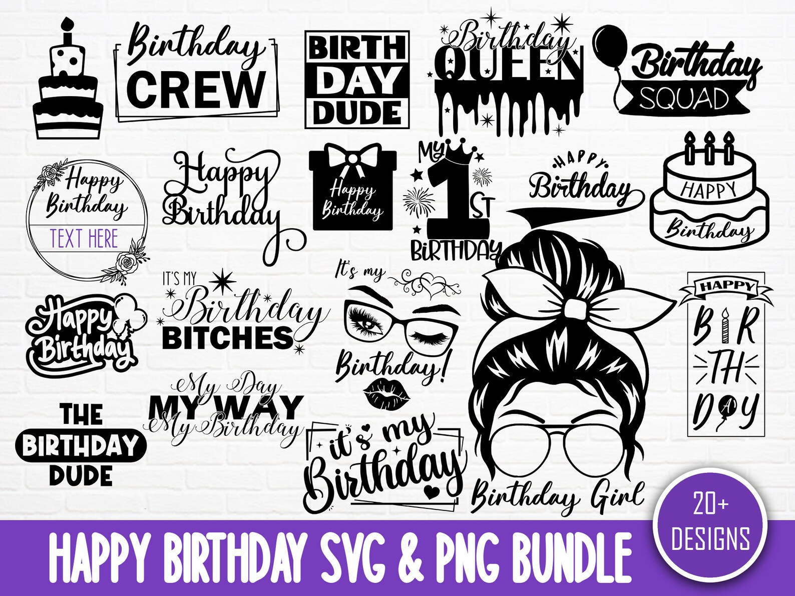 Happy Birthday SVG Bundle Birthday SVG Birthday Party SVG - Etsy