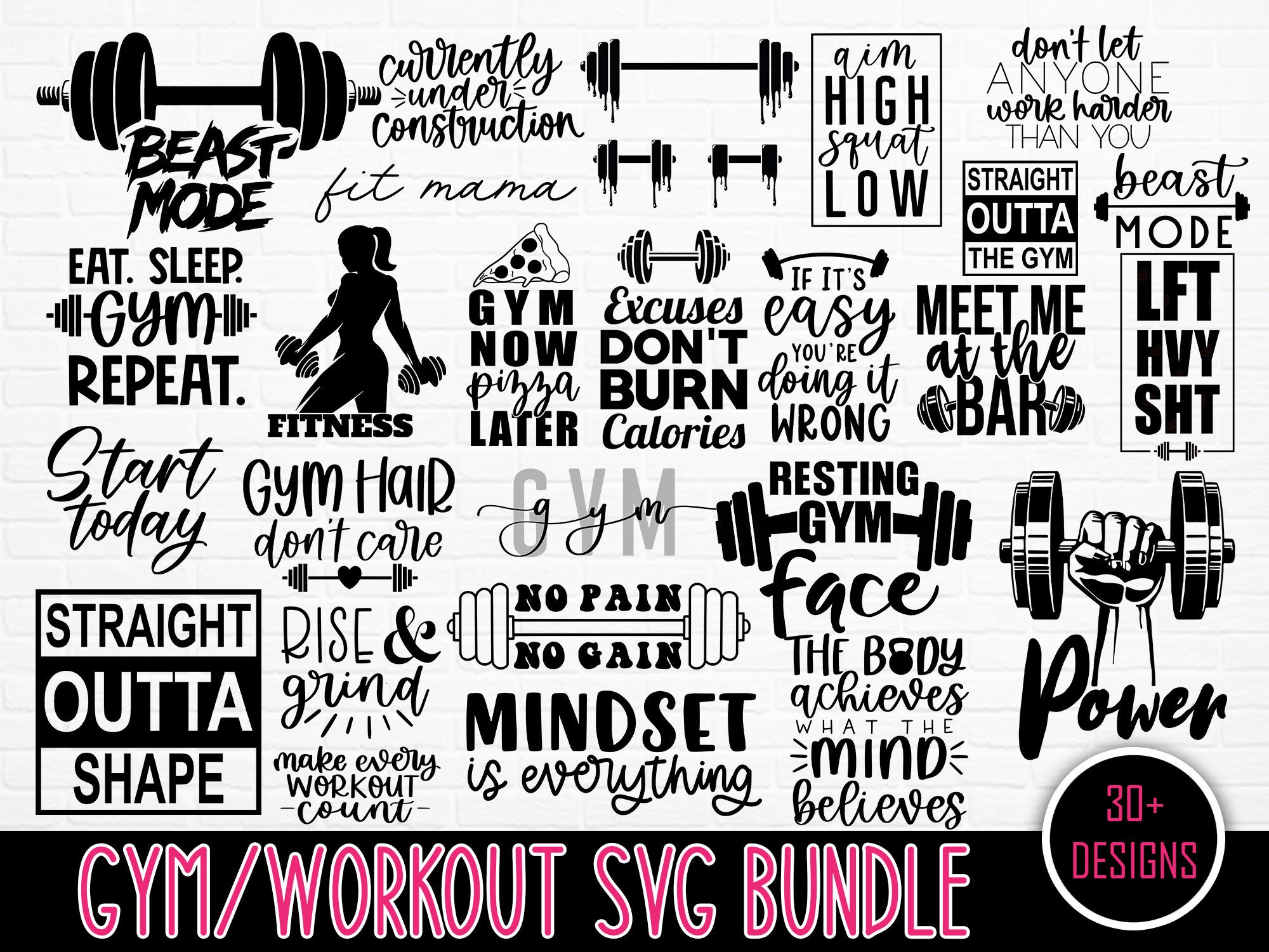 Workout SVG Bundle Gym SVG Bundle Fitness SVG Exercise Svg | Etsy Canada