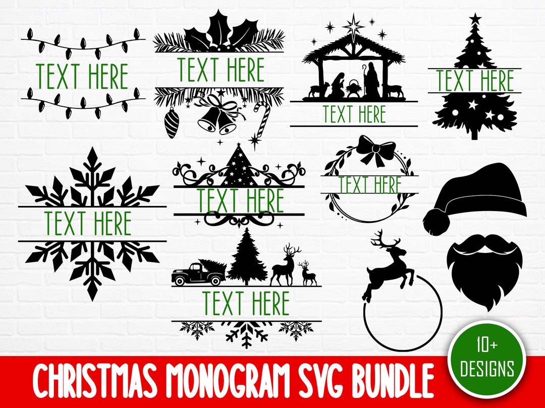 Christmas Monogram SVG Christmas SVG Hand Lettered SVG - Etsy