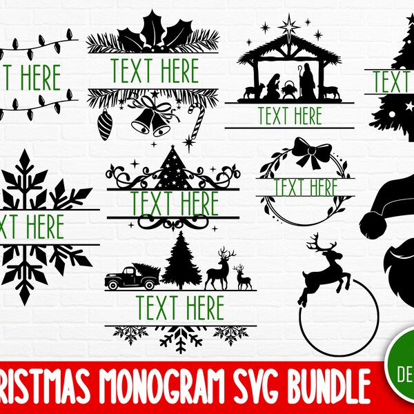 Christmas Monogram Svg - Etsy