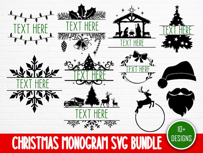 Christmas Monogram SVG Christmas SVG Hand Lettered SVG - Etsy