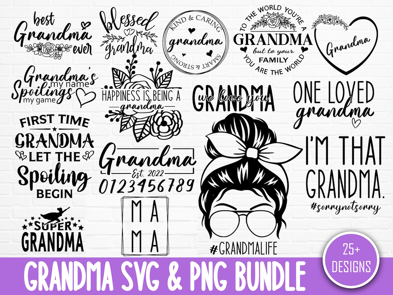 Grandma SVG Bundle: Shirt Designs, Mother's Day (digital Download) - Etsy