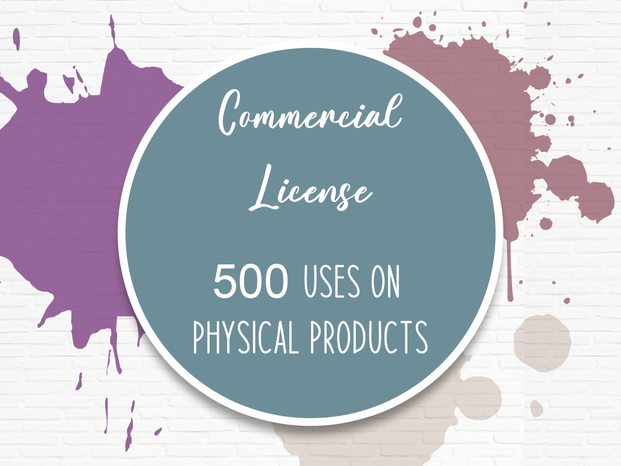 Commercial Use License 500 Uses on Physical Items ALL - Etsy