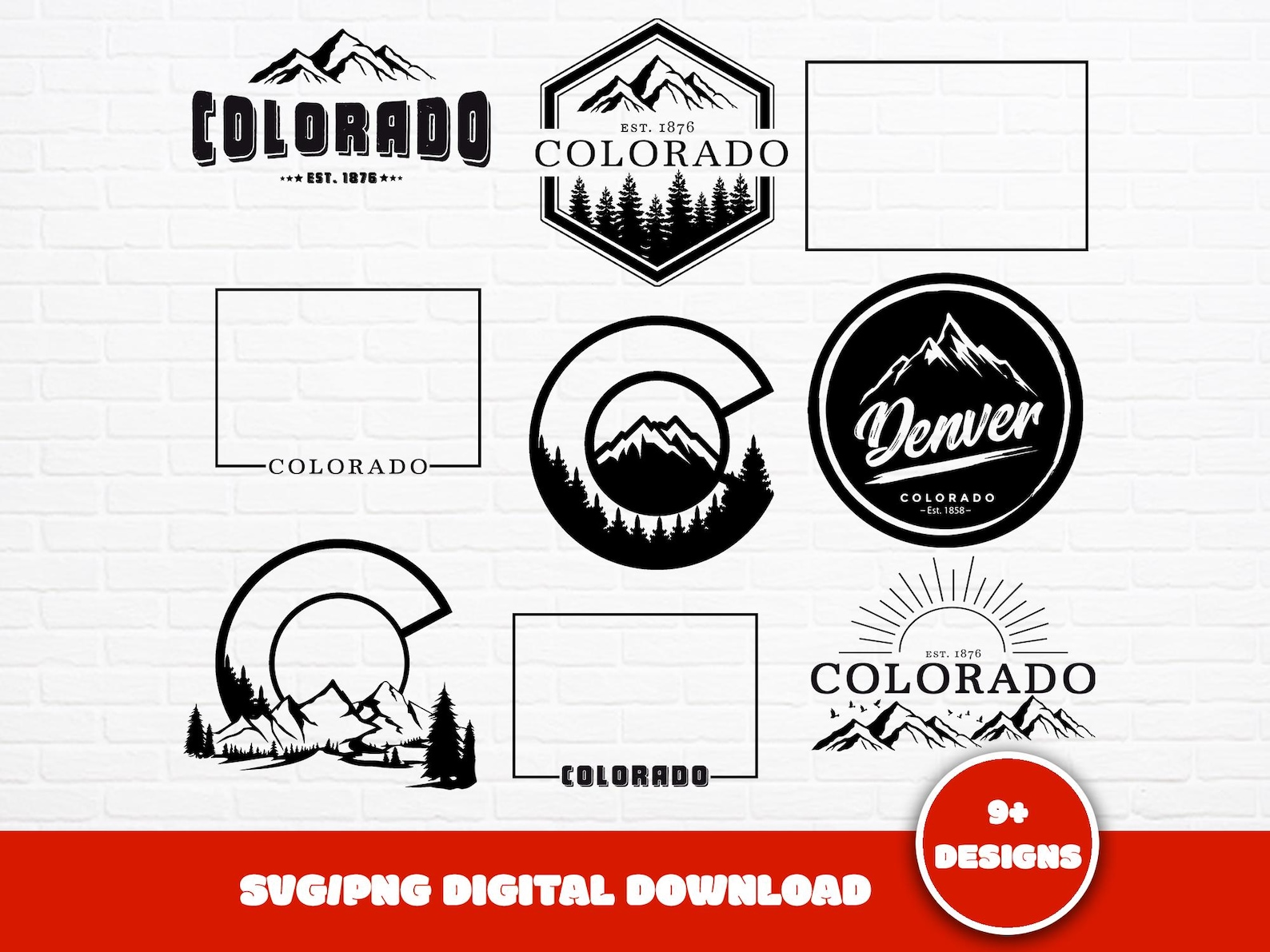 Colorado SVG Bundle: State Outline, Denver, Silhouette (digital ...