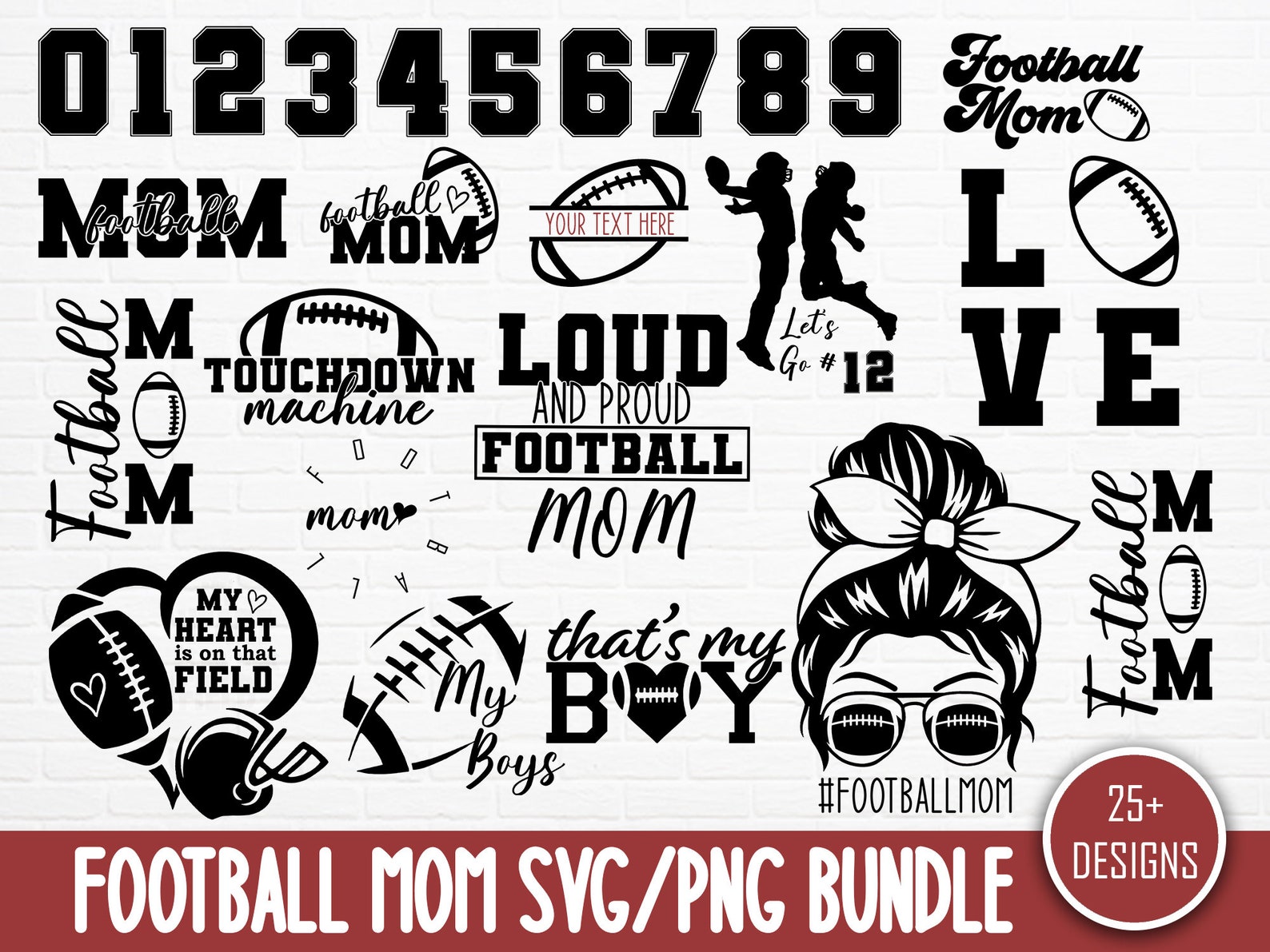 Football Mom SVG Bundle: Hand-lettered Designs (digital Download) - Etsy