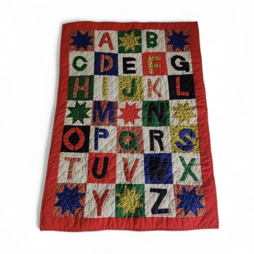 Wall Hanging Quilt Quilted Alphabet Abcs 41x29 Bright Colors - Etsy