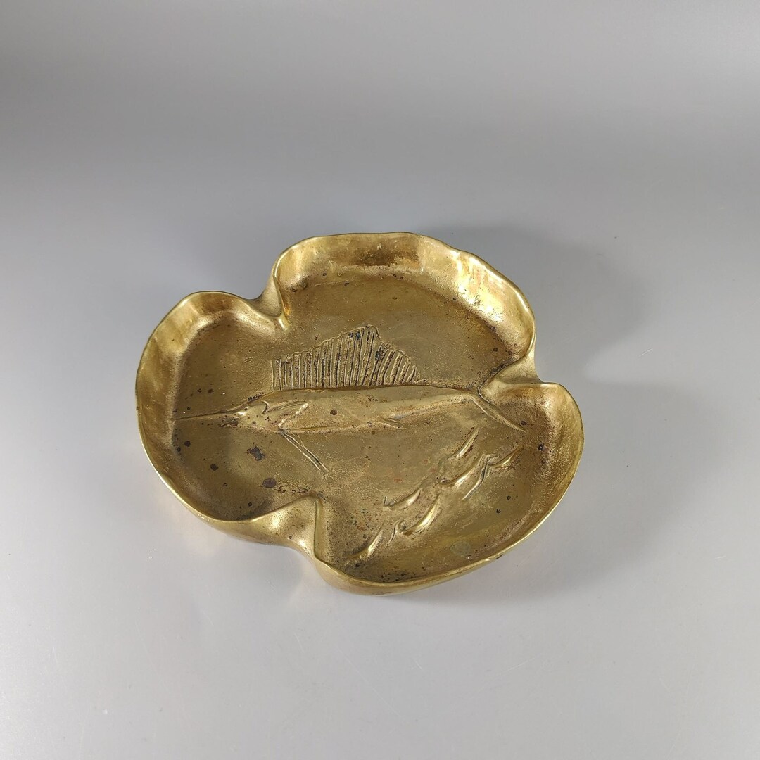 VTG Brass Marlin Swordfish Trinket Dish Ashtray 3-18 Virginia - Etsy