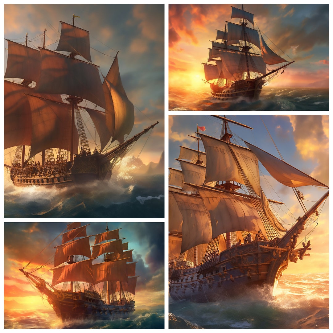 Set of 12 Detailed Vintage Warships, Old Ships, Samsung Frame TV, High ...