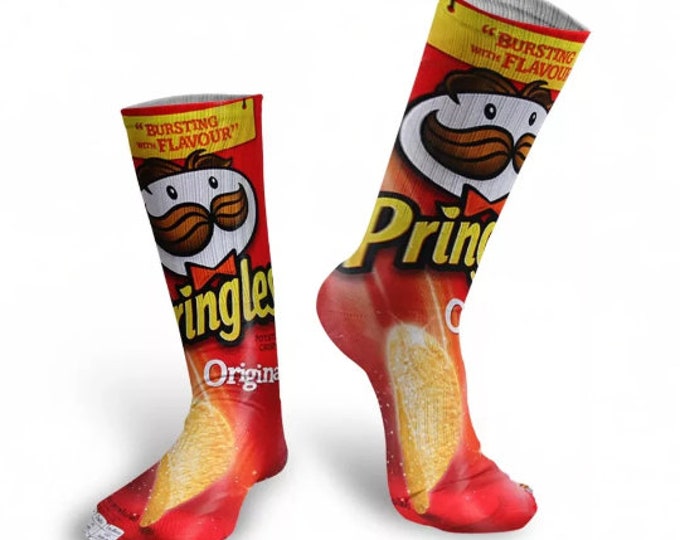 Novelty Socks Pringles Original Red Fun Gift One Size Birthday - Etsy