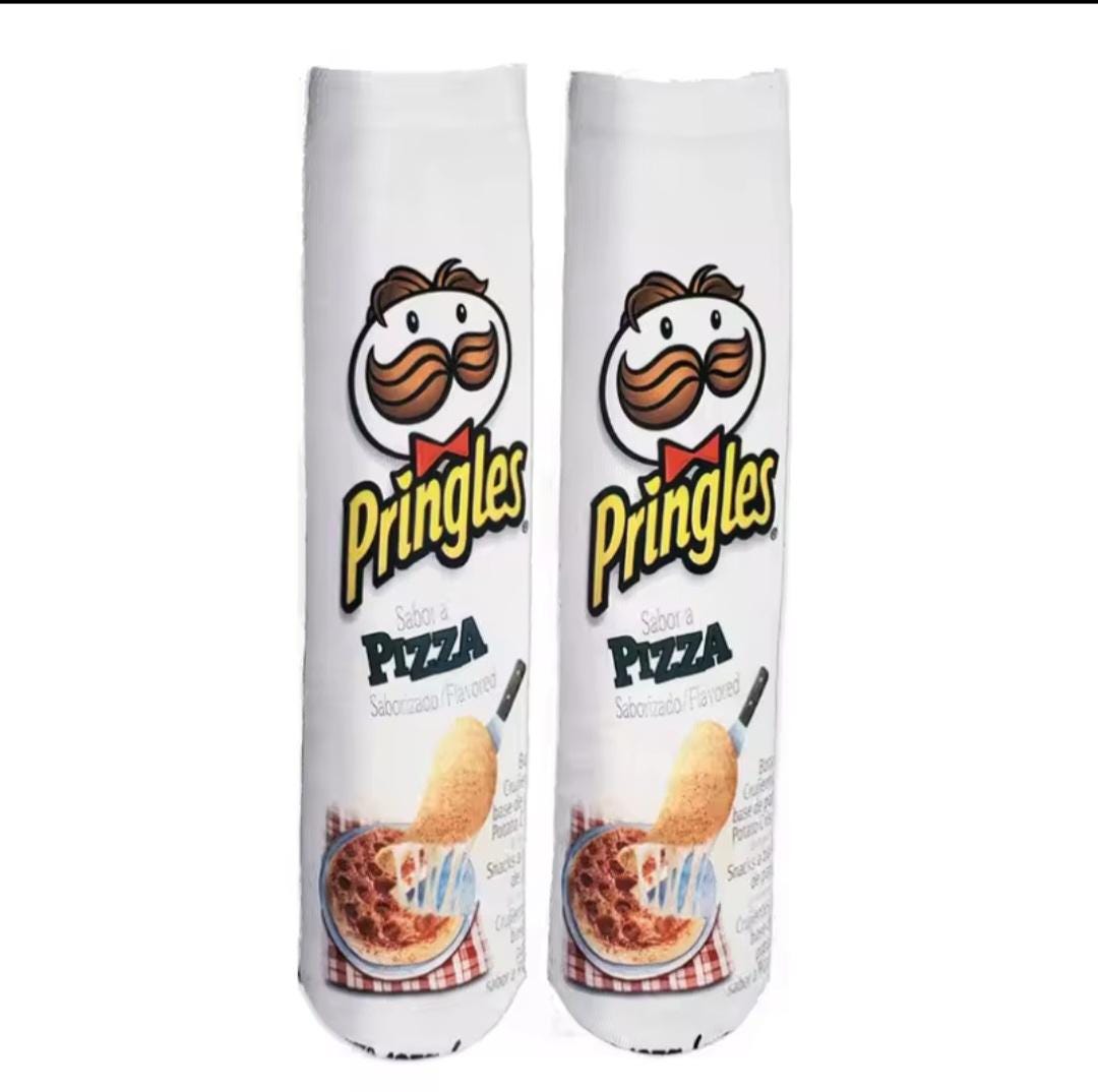 Novelty Socks - Pringles - White - Pizza - Fun Gift - Fancy Dress ...