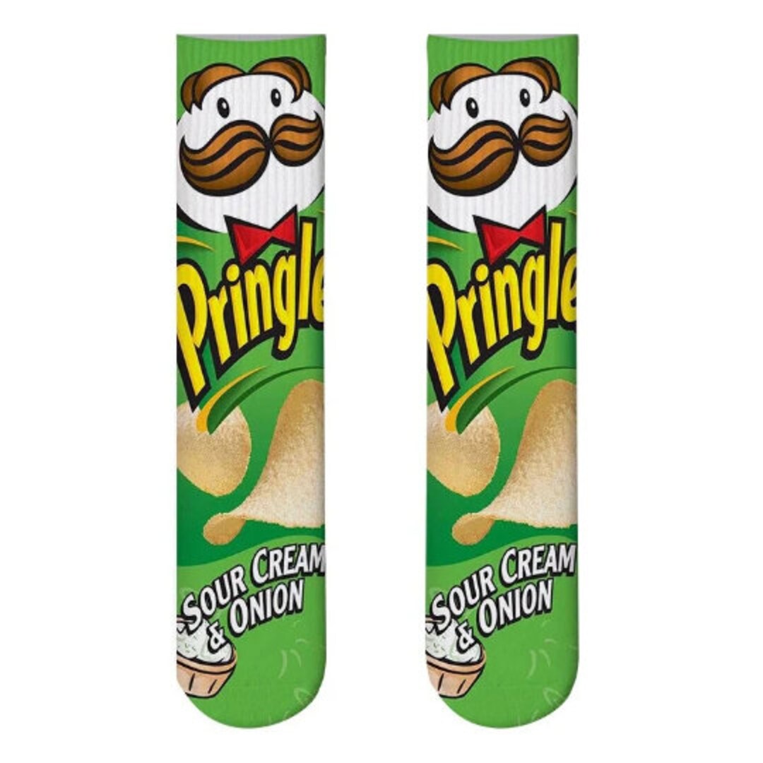 Novelty Socks - Pringles Original - Green Sour Cream - Fun Gift ...