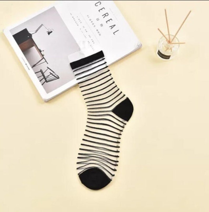 Fancy Dress Wednesday Addams Stylish Transparent Fashion Ankle Sock ...