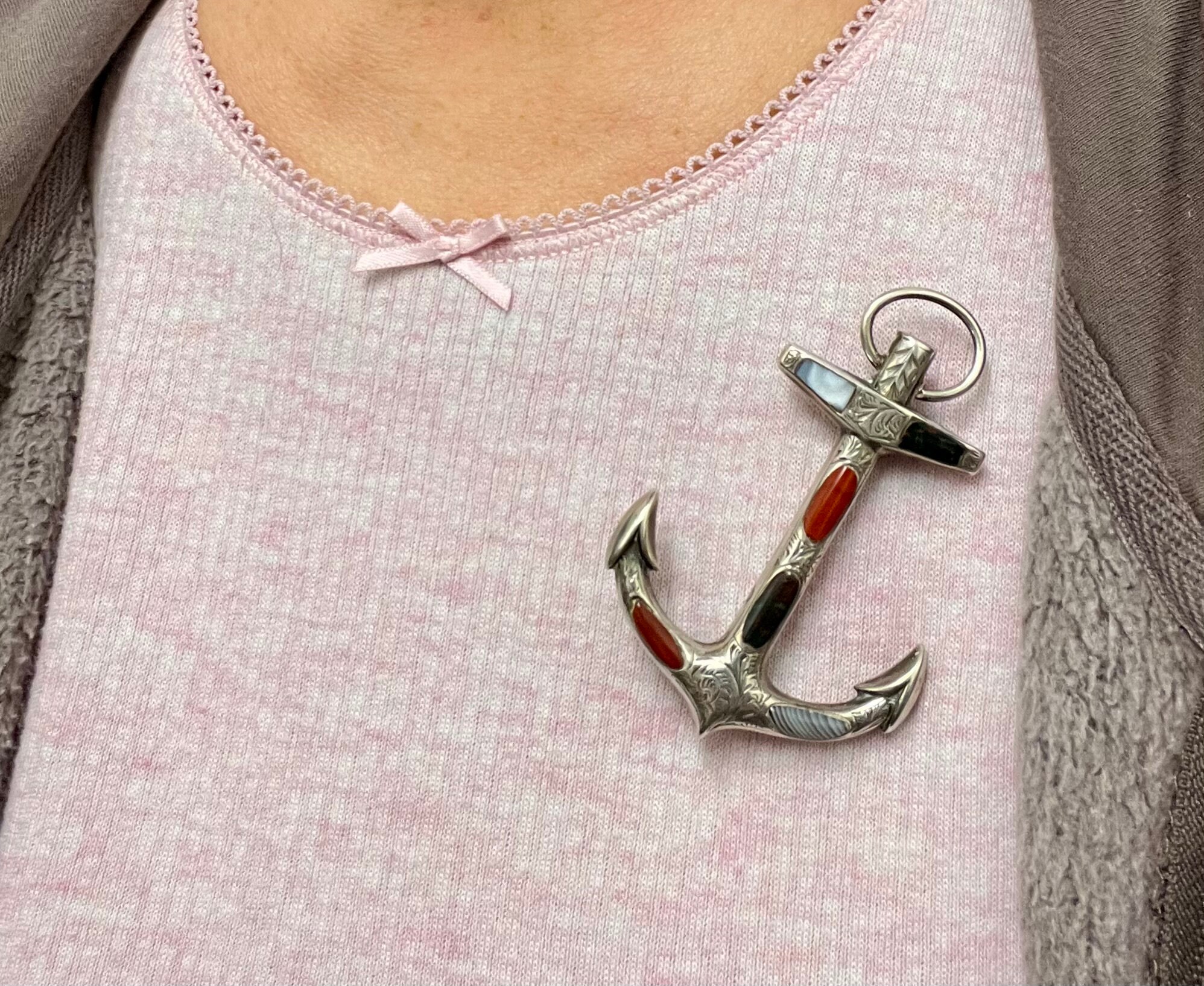 A Very Attractive Victorian Silver Anchor Brooch - Etsy