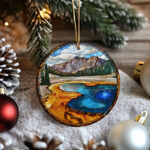 Yellowstone Stained Glass Ornament - Etsy