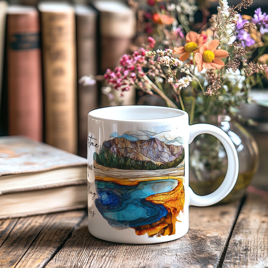 Yellowstone National Park Mug: Grand Prismatic Spring Stained Glass - Etsy