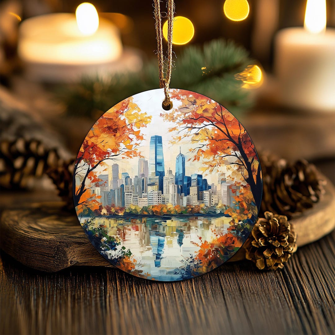Philadelphia Skyline Ornament, Philly Cityscape Home Decor, Philly ...