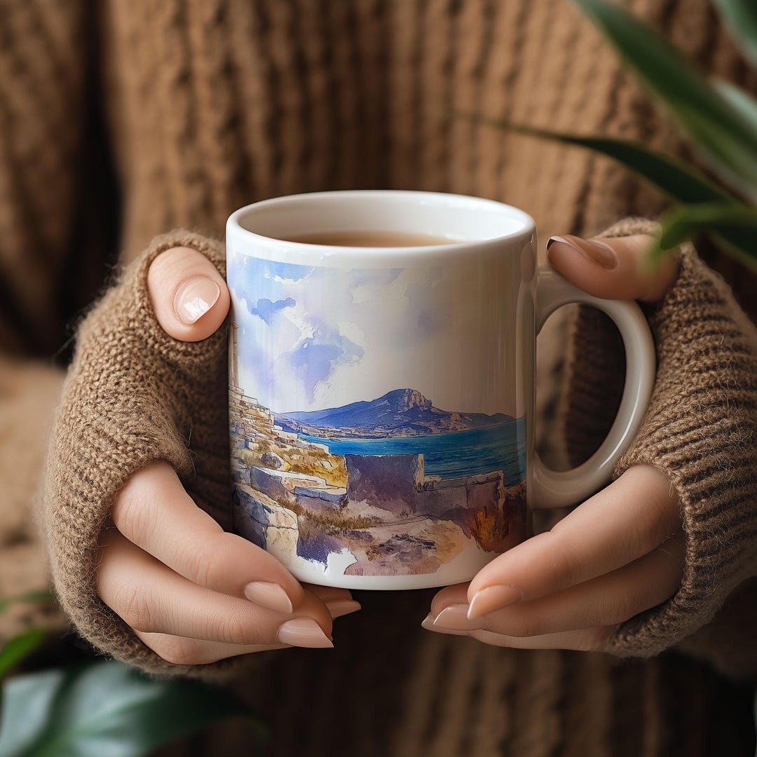 Temple of Poseidon Mug, Greek Mythology Coffee Cup, Sounion Athens ...