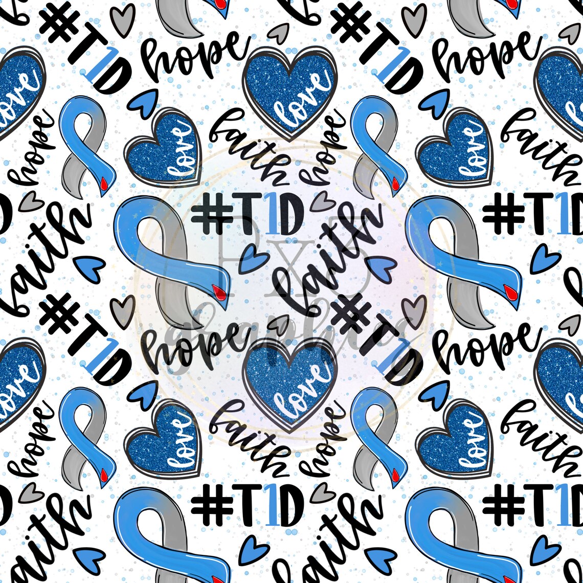T1D Awareness Seamless File / Seamless Paper - Etsy