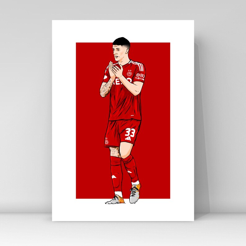 Aberdeen Illustration Slobdan Rubezic Fußball Scottish Football - Etsy.de